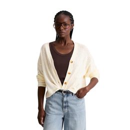 Marc O'Polo Damen Cardigan "aus weichem Organic Cotton-Mix", beige, Gr. XS, MARC O'POLO DENIM, unifarben, Obermaterial: 82% Baumwolle, 18% Polyamid, Strickjacken