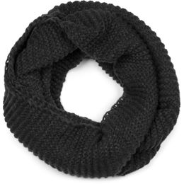styleBREAKER Damen Loop "Strick Loop Wellenmuster", schwarz, Modisch, Obermaterial: 100% Polyacryl PAN., Modet&uuml;cher