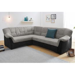 Ecksofa DOMO collection, B:240cm H:83cm T:190cm, schwarz-wei&szlig;, Microfaser PRIMABELLE (100% Polyester) / Struktur (90% Polyester; 10%