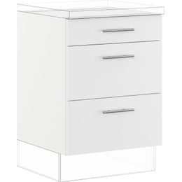 Auszugsunterschrank IMPULS K&Uuml;CHEN, B:60cm H:72,3cm T:57,6cm, wei&szlig;, Dekorfolie, Holzwerkstoff, Schr&auml;nke, ""Valencia & Tirana", in drei Breiten, H&ouml;he: