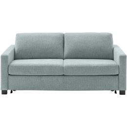 Schlafsofa Home Affaire, B:166cm H:81cm T:98cm, blau, 100% Polyester, Jugendzimmer, Sofas, "Vionelle, 2-Sitzer mit Kaltschaummatratze nach Wahl,