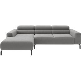 Ecksofa Home Affaire, B:258cm H:71cm T:183cm, grau, 95% Polyester, 5% Nylon, Wohnzimmer, Sofas, "Ecksofa, L-Form, incl. Kopfteilverstellung, Breite