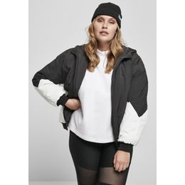 Urban Classics Damen Allwetterjacke "Urban Classics Frauen Ladies Padded 2-Tone Batwing Jacket", schwarz-wei&szlig;, Gr. XS, mehrfarbig, 100% Nylon, Jacken