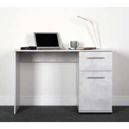 Schreibtisch, B:115cm H:73cm T:56cm, grau, VOGL M&Ouml;BELFABRIK, B&uuml;ro, Tische, "Tobi, mit einer T&uuml;r und einem Schubkasten", optional mit Tastaturauszug,