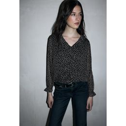 Street One Damen Chiffonbluse, schwarz, Gr. 44, gepunktet, Stoff, Obermaterial: 100% Polyester. Futter: 100% Modal, Blusen, mit grafischem Muster