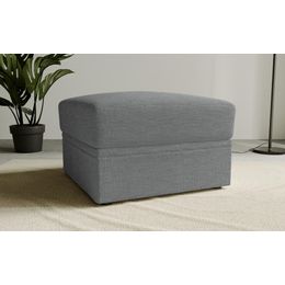 Polsterhocker OTTO HOME, B:70cm H:46cm T:70cm, grau, 53% strukturiertes Polyester, 47% Polyester, Hocker, "Lavars Schlafsofa", mit Bonellfedern, mit