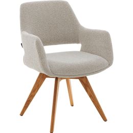 Esszimmerstuhl Musterring, B:62cm H:83cm T:62cm, beige, Massivholz, Stoff, St&uuml;hle, Gestell Eiche massiv, 180 drehbar, R&uuml;ckholmechanik, SH 48 cm