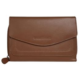 Bruno Banani Damen Geldb&ouml;rse, braun, Leder, leicht gl&auml;nzend, unifarben, Kleinlederwaren, echt Leder