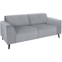 2,5-Sitzer DOMO collection, B:193cm H:81cm T:90cm, silber, Struktur (100% Polyester);Struktur grob (100% Polyester);Luxus-Microfaser (100%