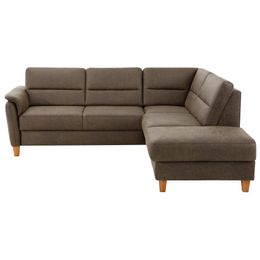 Ecksofa Home Affaire, B:236cm H:89cm T:212cm, gr&uuml;n, 100% Polyester;Struktur (100% Polyester);Luxus-Microfaser in Lederoptik (100% Polyester),