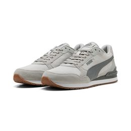 Puma Damen Sneaker "ST RUNNER V4 SD", Gr. 44, grau, Leder, Schuhe, mit Retro-Style, aus Leder, mit SOFTFOAM+ Einlegesohle