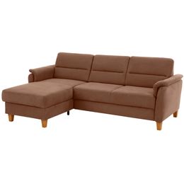 Ecksofa Home Affaire, B:244cm H:89cm T:163cm, braun, 100% Polyester;Struktur (100% Polyester);Luxus-Microfaser in Lederoptik (100% Polyester),