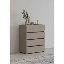 Kommode OTTO HOME, B:60cm H:78,5cm T:40cm, beige, Schlafzimmer, Sideboards, "Cross,Breite 60 cm, moderne grifflose Sideboard,4 Schubk&auml;sten",