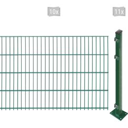 Arvotec Doppelstabmattenzaun "EASY 83 zum Aufschrauben", H/L: 83cm x 20m, Pfosten: 11 Stk., gr&uuml;n, Zaunelemente, Zaunh&ouml;he 83 cm, Zaunl&auml;nge 2 - 60 m