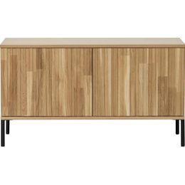 Sideboard Woood, B:100cm H:56cm T:44cm, beige, Holzwerkstoff, Wohnzimmer, Sideboards, "New Gravure FSC Mix holz mit Druckmechanismus H 56 x B 150 x T