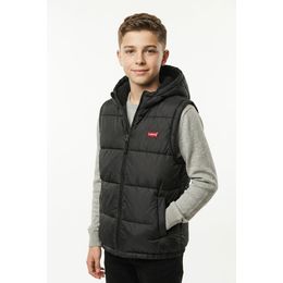 LEVI'S KIDS Jungen Steppweste "LVB BATWING DIRECT EMB", schwarz, Gr. 8, leicht gl&auml;nzend, Web, Obermaterial: 100% Polyester, Westen, warm wattiert