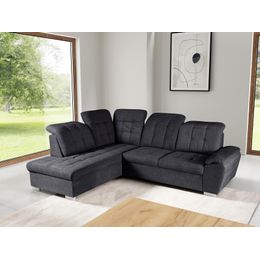 Ecksofa WERK2, B:263cm H:105cm T:212cm, grau, 95% Polyester, 5% Nylon, Wohnzimmer, Sofas, "Brindisi 263 x 212 cm modern und bequem", Struktur weich,
