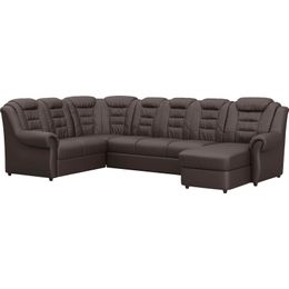 Wohnlandschaft Home Affaire, B:333cm H:102cm T:216cm, braun, 64% Polyurethan, 25% Polyester, 11% Baumwolle, Sofas, "Boston U-Form", mit hoher