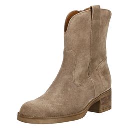Gabor Damen Bikerboots "Gabor Stiefelette Veloursleder", Gr. 38, braun, Veloursleder, Schuhe