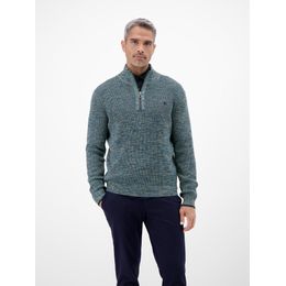 Lerros Herren Strickpullover "Herren Troyer in Twist-Struktur", blau, Gr. XL, 100% Baumwolle, Pullover