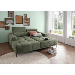 P & B Bigsofa, Dunkelgr&uuml;n, Metall, Uni, 200x79-95x188 cm, R&uuml;cken echt, Wohnzimmer, Sofas & Couches, Sofas, Bigsofas
