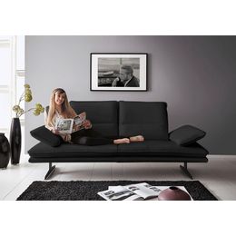 2-Sitzer W.Schillig, B:216cm H:94cm T:96cm, schwarz, Longlife Xtra-Leder Z59: Glattleder mit modischer Pr&auml;gung. Hautst&auml;rke 0, 9 - 1, 1 mm, Sofas,
