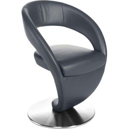 K+w Komfort & Wohnen Esszimmerstuhl, B:62cm H:86cm T:61cm, blau, K+W KOMFORT & WOHNEN, Bronco: Nappaleder pigmentiert, Dickleder, 1, 3/1, 5mm, mit rustikal gek&ouml;rnten