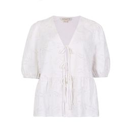 Apricot Eyelash Embroidery Linen Blend Blouse ' ' Damen Gr&ouml;&szlig;e M wei&szlig;