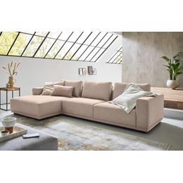 Ecksofa Musterring, B:316cm H:78cm T:166cm, grau, 94% Polyester, 6% Nylon, Wohnzimmer, Sofas, "JustB PM200, Holzrahmen in schwarz, wahlw. Sitzvorzug,