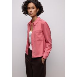 Street One Damen Langarmbluse, rosa, Gr. 44, unifarben, Stoff, 63% Polyester, 34% Viskose, 3% Elasthan, Blusen, mit Brusttaschen