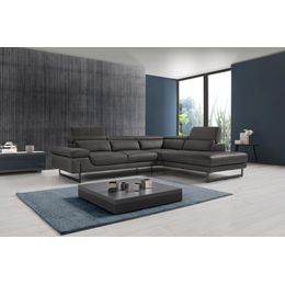 Ecksofa Egoitaliano, B:284cm H:95cm T:108cm, braun, Luxus-Microfaser (100% Polyester) Leder &raquo;BULL&laquo; (echtes Rindsleder). Geschliffenes, pigmentiertes