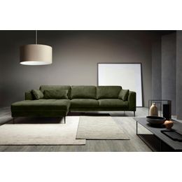Ecksofa Trendmanufaktur, B:280cm H:80cm T:168cm, gr&uuml;n, 100% Polyester, Wohnzimmer, Sofas, "Luzi, wahlweise mit Schlaffunktion & Bettkasten., L-Form",
