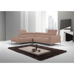 Ecksofa Egoitaliano, B:268cm H:97cm T:226cm, rosa, Luxus-Microfaser (100% Polyester) Leder &raquo;BULL&laquo; (echtes Rindsleder). Geschliffenes, pigmentiertes