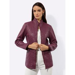 Mainpol Damen Lederjackebordeaux, Gr. 46, unifarben, 100% Lammnappaleder, Jacken