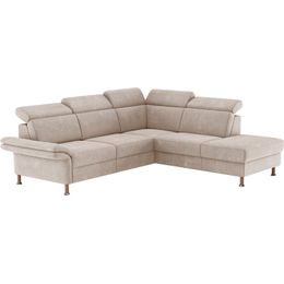 Ecksofa OTTO HOME, B:259cm H:85cm T:227cm, beige, 100% Polyester, Wohnzimmer, Sofas, "Calypso L-Form", mit Relaxfunktion motorisch im Sofa 2,5- Sitzer