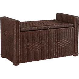 Sitztruhe Home Affaire, B:90cm H:51cm T:45cm, braun, Garten, Sitzb&auml;nke, "Sch&ouml;nerempfang", Belastbar bis max. 80 Kg, mit Stauraum