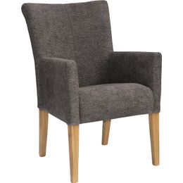 Armlehnstuhl Home Affaire, B:60cm H:92cm T:65cm, grau, Polyester, Esszimmer, St&uuml;hle, "King", Esszimmerstuhl mit bequemer Polsterung, Esszimmersessel