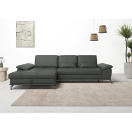 Ecksofa OTTO HOME, B:301cm H:89cm T:176cm, grau, Luxus-Microfaser (90% Polyester, 10% Polyamid);Samtoptik (100% Polyester), Wohnzimmer, Sofas,