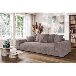 Big-Sofa Home Affaire, B:256,5cm H:82cm T:122cm, grau, 100% Polyester, Sofas, "LAKESIDE 3-Sitzer Schlafsofa mit Bettkasten, Breite 256,5 cm",