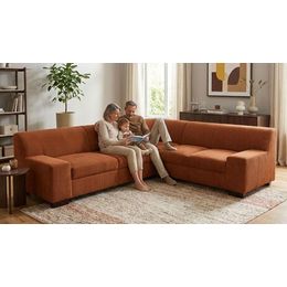 Ecksofa OTTO HOME, B:249cm H:74cm T:214cm, braun, 90% Polyester, 10% Nylon, Wohnzimmer, Sofas, "Faxxe 249 x 214 cm, auch mit Schlaffunktion", aus