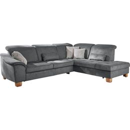 Ecksofa DIE PLANBAR, B:299cm H:88cm T:243cm, grau, 100% recyceltes Polyester, Wohnzimmer, Sofas, "PP-LA23145 L-Form", inkl. Kopfpolsterverstellung,