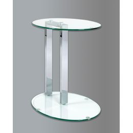 Beistelltisch HAKU, B:45cm H:50cm T:35cm, silber, Wohnzimmer, Tische, "Sofatisch, Wohnzimmertisch", oval - aus Metall Silber B/T/H 45/35/50 cm