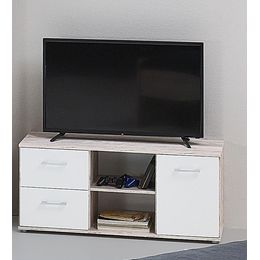 Lowboard OTTO HOME, B:114cm H:51cm T:39cm, beige, Holzwerkstoff, Sideboards, "Lowboard &raquo;Riekke&laquo;", 2 Schubk&auml;sten, 1 Dreht&uuml;r, 2 offene F&auml;cher