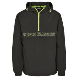 Urban Classics Herren Anorak "Urban Classics Herren Contrast Pull Over Jacket", schwarz, Gr. M, mehrfarbig, 100% Polyamid, Jacken
