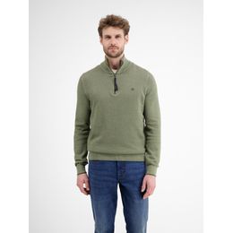 Lerros Herren Troyer, gr&uuml;n, Gr. XXXL, unifarben, Strick, Obermaterial: 100% Baumwolle, Pullover, mit Logo-Badge