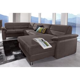 Sit & More Wohnlandschaft SIT & MORE, B:312cm H:85cm T:204cm, braun, NaturLeder in Sitz und R&uuml;cken, Korpus ist mit passendem Kunstleder