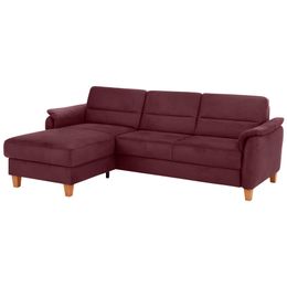 Ecksofa Home Affaire, B:244cm H:89cm T:163cm, rot, 100% Polyester;Struktur (100% Polyester);Luxus-Microfaser in Lederoptik (100% Polyester),