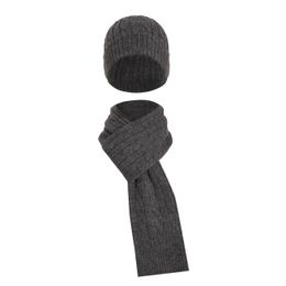 FELIX HARDY Damen Strickm&uuml;tze "Set aus Schal und M&uuml;tze", grau, 80% Polyacryl, 13% Polyester, 7% Elasthan, M&uuml;tzen