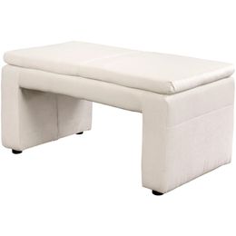 Hockerbank, B:101cm H:49cm T:53cm, beige, exxpo - SOFA FASHION, Samtvelour (Zusammensetzung: 100% PES), Hocker, "Cortado", hohe Bodenfreiheit, sch&ouml;ne