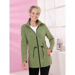 Classic Basics Damen Fleecejacke, gr&uuml;n, Gr. 52, meliert, 100% Polyester, Jacken